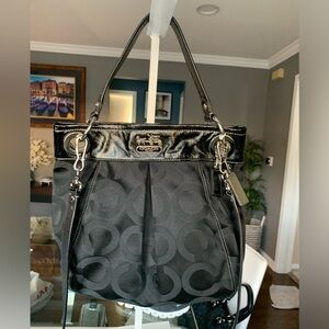 Coach | Bags | Coach Poppy Canvasleather Black Purse | Poshmark